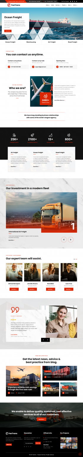 Mẫu website logistics Fastrans - Sun Software & Technology