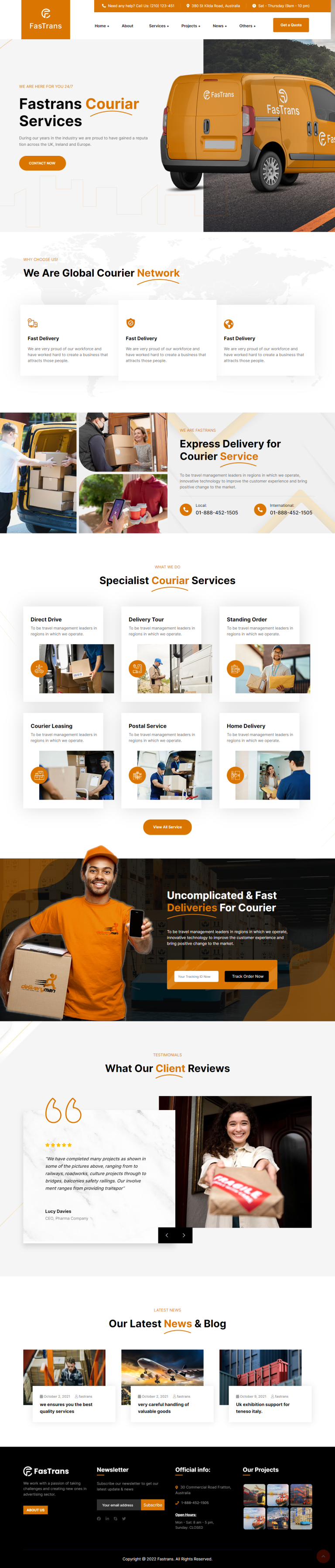 Mẫu website vận tải logistics Fastrans - Sun Software & Technology